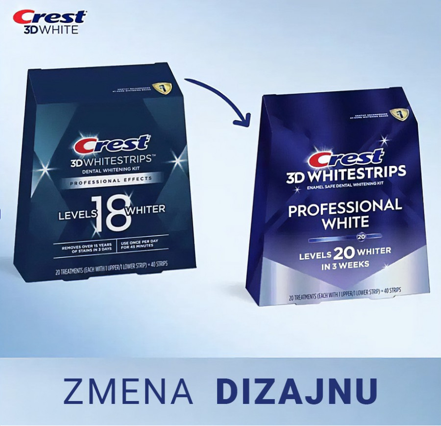 Bieliace pásiky Crest PROFESSIONAL WHITE + BONUS